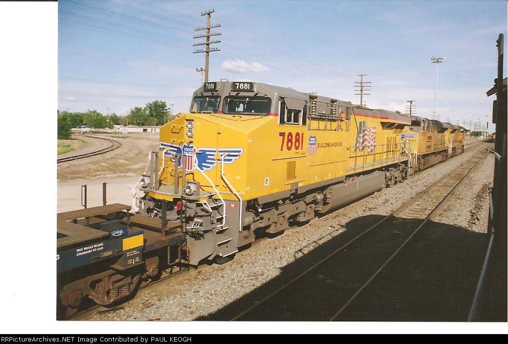 UP 7881 waits for her crew to roll east with a Z-train.